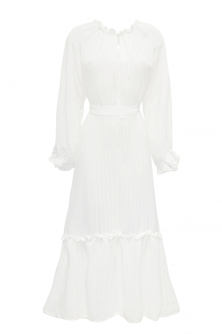 Платье "Визалия" белое, хлопок + комбинация, макси отзывы